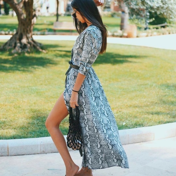 Zara | Dresses | Zara Snakeskin Print Midi Dress | Poshmark